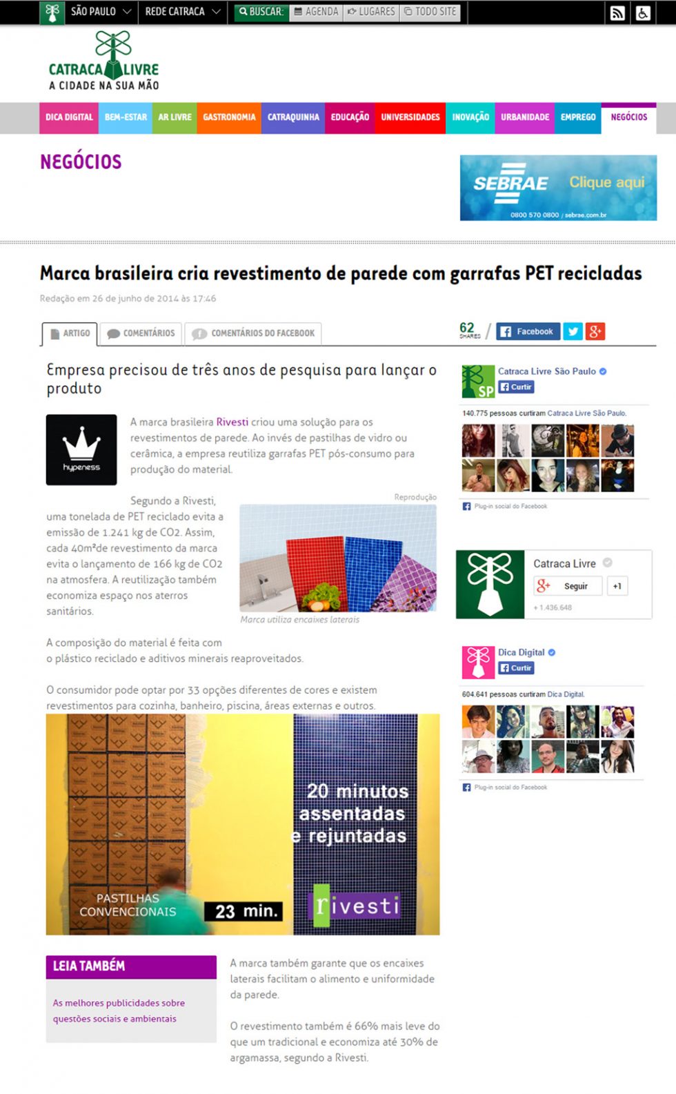 Catraca Livre | Pastilhas Rivesti